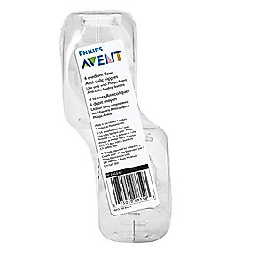 Philips Avent Anti-colic Baby Bottle Medium Flow Nipple, 4pk, Flow 3, SCF423/47