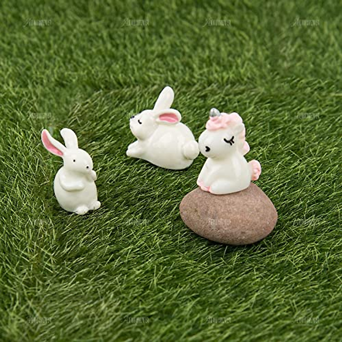 AUEAR, Artificial Garden Grass Life-Like Lawns Fake Fairy Grass Mats Mini Ornament Garden Grass Decoration (10 Pack, 6"x6")