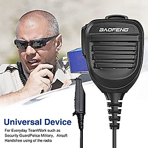 BAOFENG IP54 Waterproof Speaker Microphone Handheld Remote Shoulder Mic UV-9R UV-9R Plus UV-9RPRO UV-9G GMRS-9R UV-XR GT-3WP BF-A58 BF-9700 R760 Ham Waterproof Two Way Radio