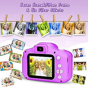 hyleton Kids Selfie Camera Digital,Child Toddler Video Camera Toys for 3 4 5 6 7 8 9 Year Old,Christmas Birthday Gift for Age 3-8 Girls/Boys with 32GB SD Card (Purple)