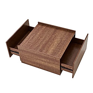 Panana Manhattan Gate Engineered Wood Coffee Table (Oak with Drawers)