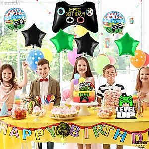 KatchOn, Huge Video Game Balloons - Pack of 7 | Gaming Balloons for Gamer Party Decorations | Gamer Birthday Balloons | Game Controller Balloon with Star Balloons | Gamer Balloons for Birthday Party