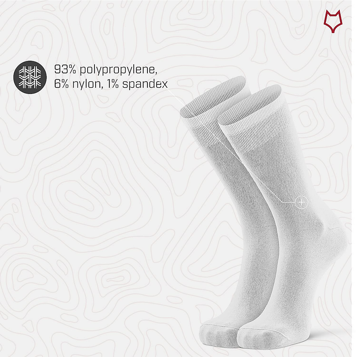 FoxRiver mens Wick Dry Auras Ultra-lightweight Liner Crew hiking socks, White, Large