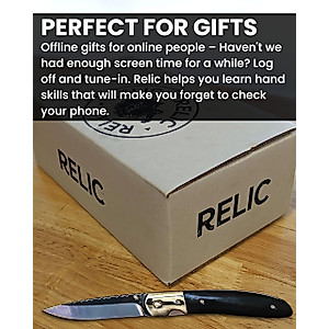 RELIC Skills | DIY Folding Knife Making Kit - Made in the USA - Gifts for Dad - Manly Gifts - Wood & Leather - New Fathers - Tools & Accessories - Camping - Family Gifts - Boys - Girls