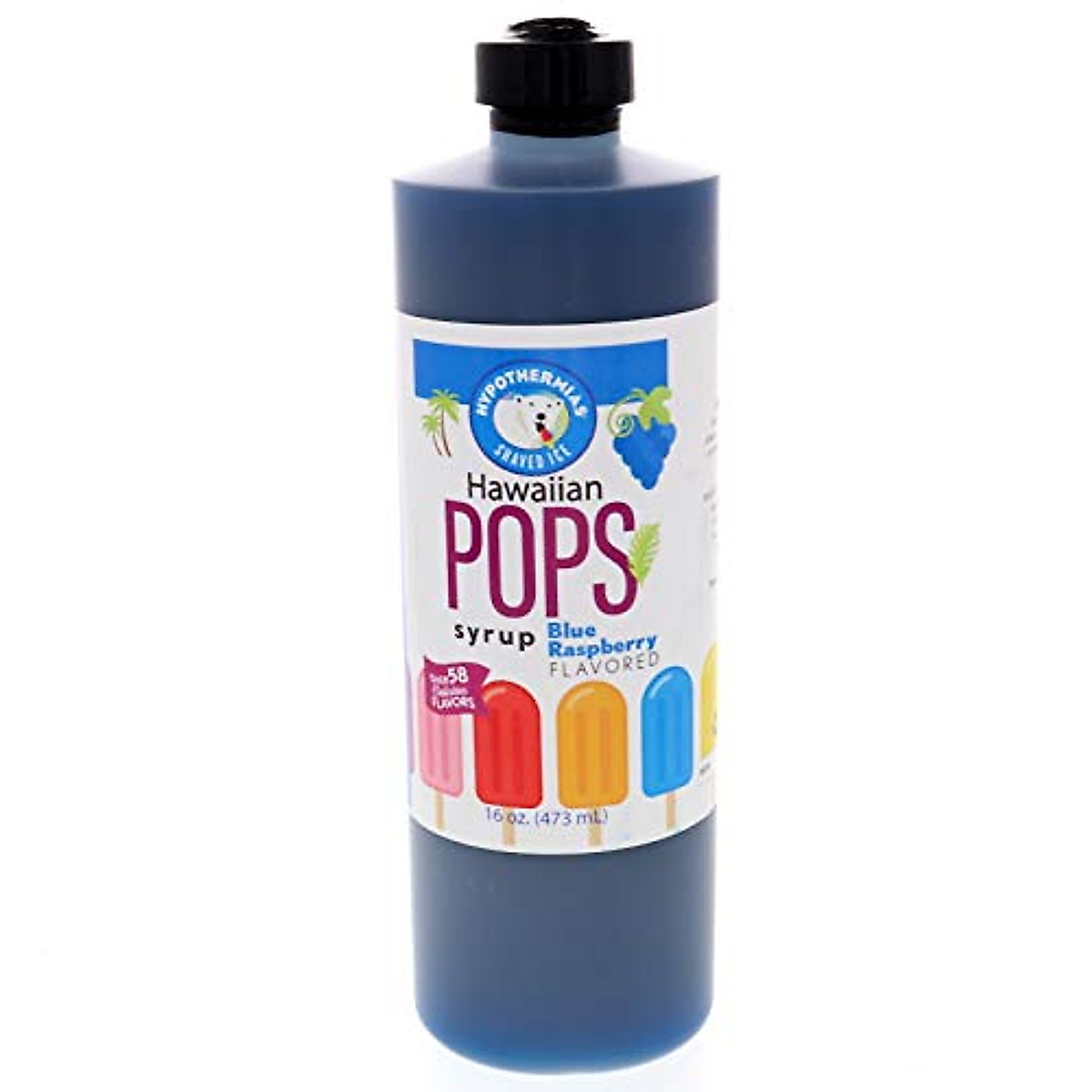 Hawaiian Pops kit snow cone syrups in a kids snacks variety pack - 3 flavor syrups (Cola, Blue Raspberry and Wild Cherry). Includes mold to make your own ice pops at home