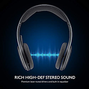 Logitech H800 Bluetooth Wireless Headset with Mic for PC, Tablets and Smartphones, Black