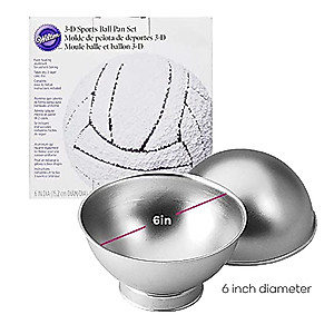 Wilton 3-D Sports Ball 6-Inch Aluminum Cake Pan Set