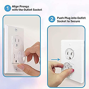 BABY PROOF ME 24 Pack Outlet Covers Baby Proofing, Provide Shock Prevention and Easy Installation, Safe and Secure Plastic Plug Covers for Power Sockets