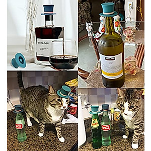 Honbay 3PCS Silicone Wine Bottle Stoppers Funny Silicone Magic Hat Wine Bottle Caps Decorative Wine Sealer Preserver Reusable Sealing Bottle Stopper