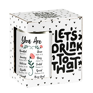 Bible Verse Mug & Gift Box, Christian Gifts for Women Faith - Inspirational Gifts for Women, Religious Gifts for Women & Spiritual Gifts For Women, Coffee Tumbler For Women & Men Catholic Gifts (14oz)