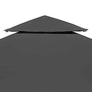 Festnight Double Tier Garden Gazebo Top Cover Canopy Pop Up Sun Shade Replacement Cover for 13' x 10' Party Wedding Tent BBQ Camping Shelter Waterproof Pavilion Cater Outdoor Events Dark Gray