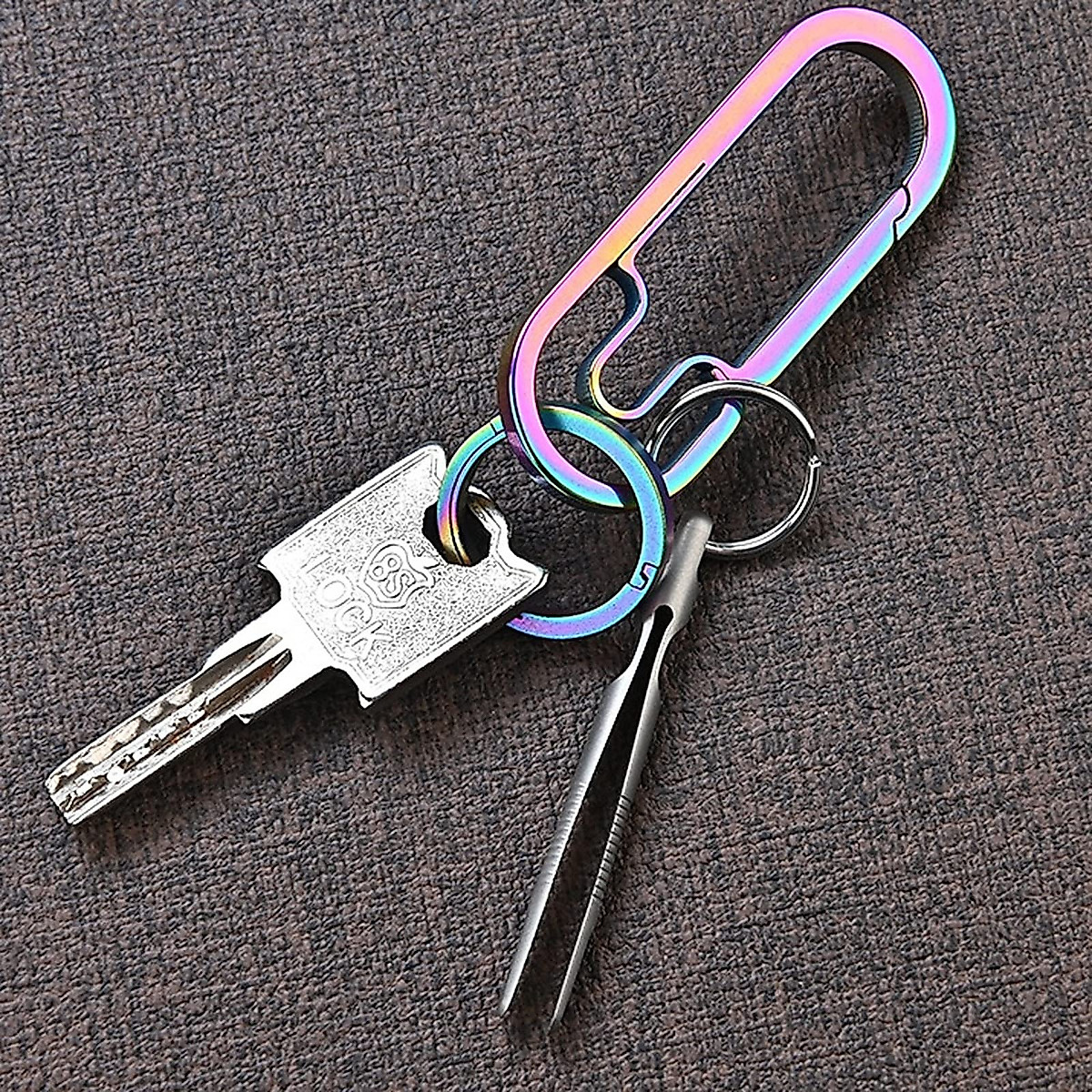 Mini Titanium Tweezers,Small TC4 Titanium Alloy Clip Portable Tweezers Nipper,EDC Outdoor Travel Camping Hiking Tool Keychain Pendant