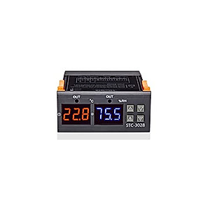 VIGELA STC-3028 AC110~230V All-Purpose Temperature and Humidity Controller with Dual Displays and Dual Relay Outputs(Shipping with 2 Sensors)