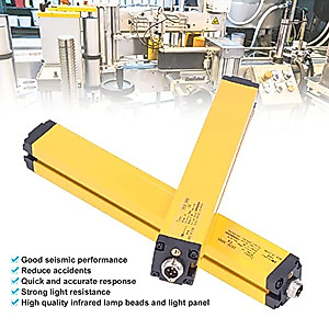 Light Screen Sensor, IP65 Protection Sensitive Grating Waterproof Dust Proof 10 Beam for Punch Machine
