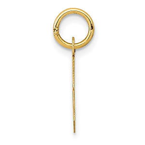 Mireval 14k Yellow Gold Small Block Initial C Charm (10 x 18 mm)