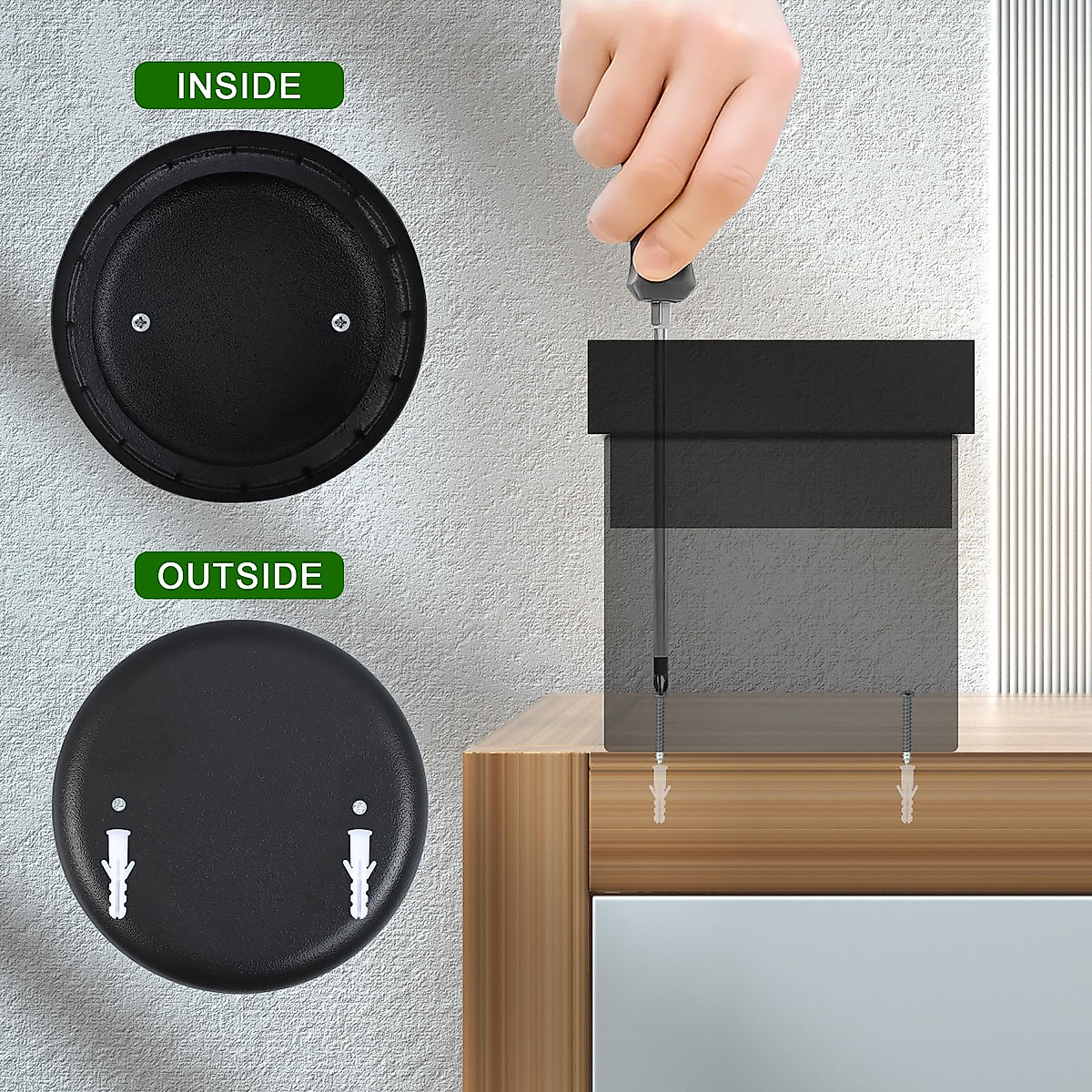 Dalmbox Flower Pot Secret Hidden Safe with Key Lock, Can Hide Money and Valuables, Suitable for Secret Storage, Plants Not Include (Black)