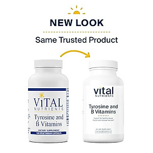 Vital Nutrients - Tyrosine and B-Vitamins - Complex Thyroid and Nerve Support Formula - Adrenal Support - 100 Vegetarian Capsules per Bottle