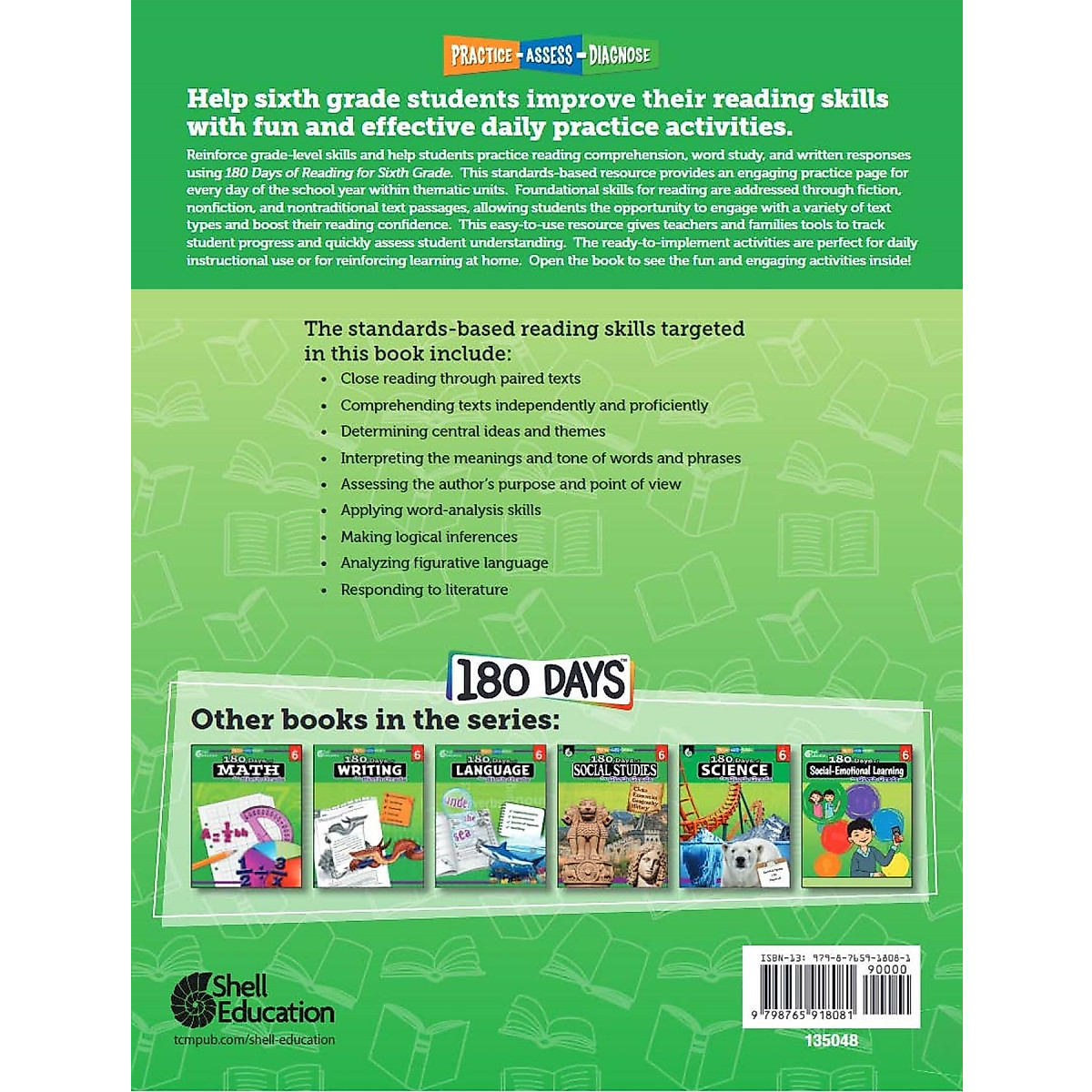 180 Days of Practice for Sixth Grade (Set of 3) 6th Grade Workbooks for Kids Ages 10-12, Includes 180 Days of Reading, 180 Days of Writing, 180 Days of Math
