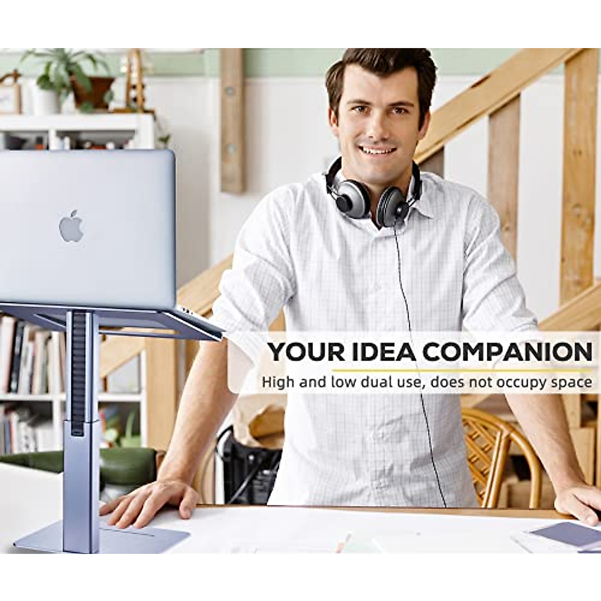 Tall Adjustable Laptop Stand | Sit/Stand & Eye-Level Camera