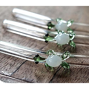 5pcs Glass Straws with Cute Turtle Bent Drinking Straws Stirring Sticks Reusable Glass Straws for Drinks Coffee Juice