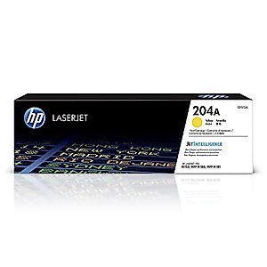 HP 204A Yellow Toner Cartridge | Works with HP Color LaserJet Pro M154 Series, HP Color LaserJet Pro MFP M180, M181 Series | CF512A
