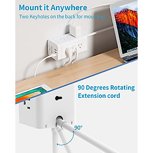Power Strip Surge Protector with USB, Mscien 10 ft Extension Cord, Overload Surge Protection with 9 Outlets and 3 USB Ports, Wall Mount Charging Station for Home Office, 900 Joules, ETL Listed