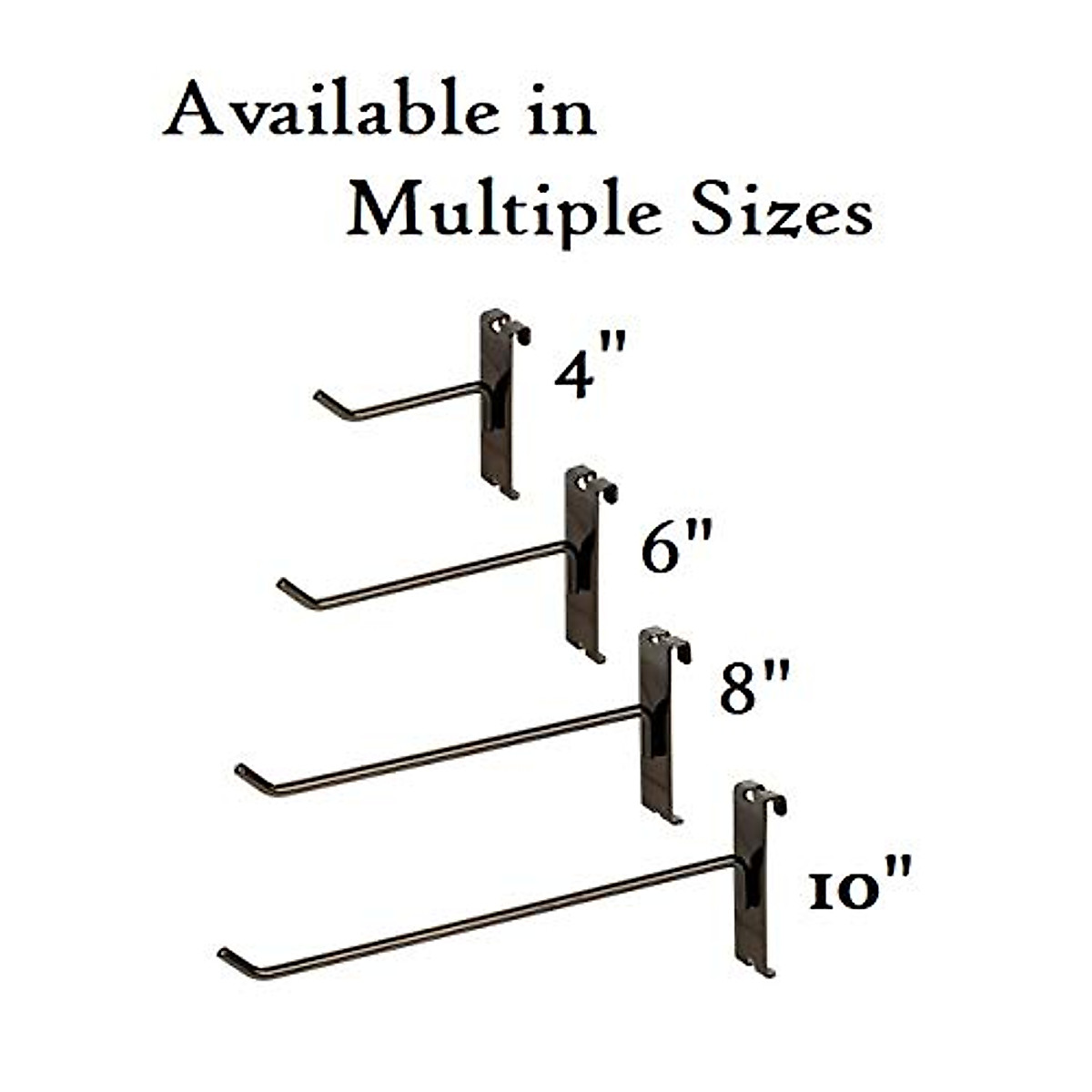 NAHANCO Metal GWH8B 8" Black Gridwall Peg Hooks (Pack of 12)