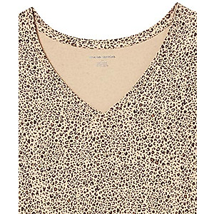 Amazon Essentials Women's Relaxed-Fit Short-Sleeve V-Neck Tunic (Available in Plus Size), Leopard, 3X