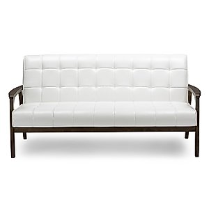 Baxton Studio Mid-Century Masterpieces Sofa, White
