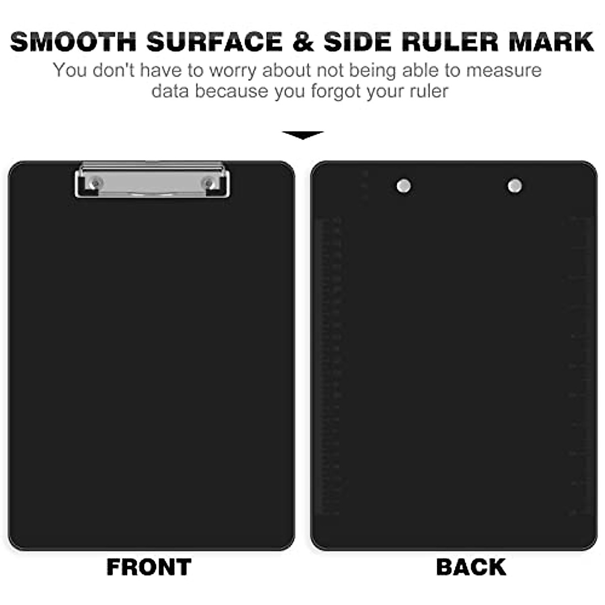 Clipboards, HERKKA 25 Pack Plastic Office Clipboards, Black Color Plastic Clipboards, Low Profile Clip Standard A4 Letter Size, Size 12.5 x 9 Inch