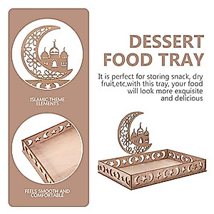 Cabilock Ramadan Tray Decorative Table Tray Dessert Food Tray Desktop Table Decor