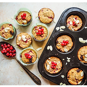 TAOUNOA Muffin Tin, 12-Well Nonstick Cupcake Pan Set of 2, Heavy Duty Steel Muffin Pan