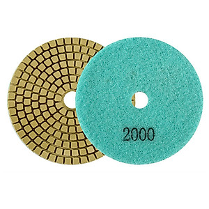 Diamond Polishing Pads, Wet Dry Polish Pad Grinding Disc Burnishing Grit Granite Sanding Tools Marble Backer Repair Kit for Buffer Polisher Machine Wheel Sander Rock Grinder Concrete Stone Floor(2000)