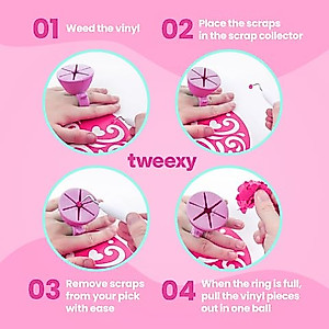 tweexy Craft Vinyl Weeding Scrap Collector Ring | Weeding Tools for Vinyl Heat Transfer, HTV Crafting & Adhesive Paper Sheets Holder | Portable Heat Press Accessories and Supplies (Lavender)