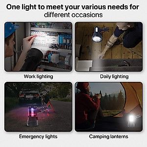 Rechargeable Spotlight, 10000 Lumens Led Spot Lights, Super Bright Handheld Flashlight with 10000mAh Power Bank&Warning Lamp, IP65 Waterproof Outdoor Searchlight Camping Hunting