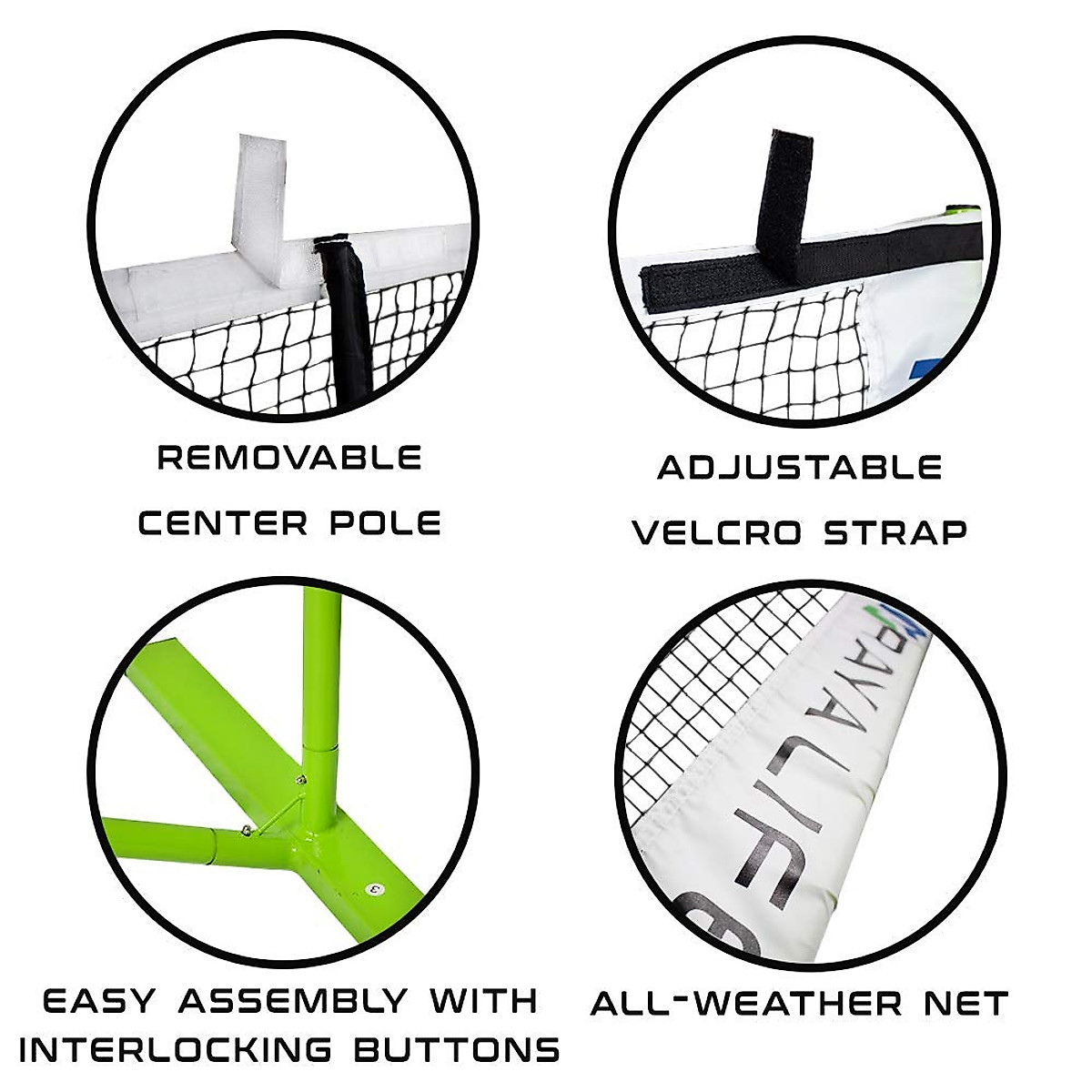 RayaLife Portable Pickleball Net & Badminton Net 2 in 1-22ft Width Standard Pickleball Net Size- Indoor & Outdoor Multi-Sport Pickleball Net – Weatherproof, Durable, Easy Assembly