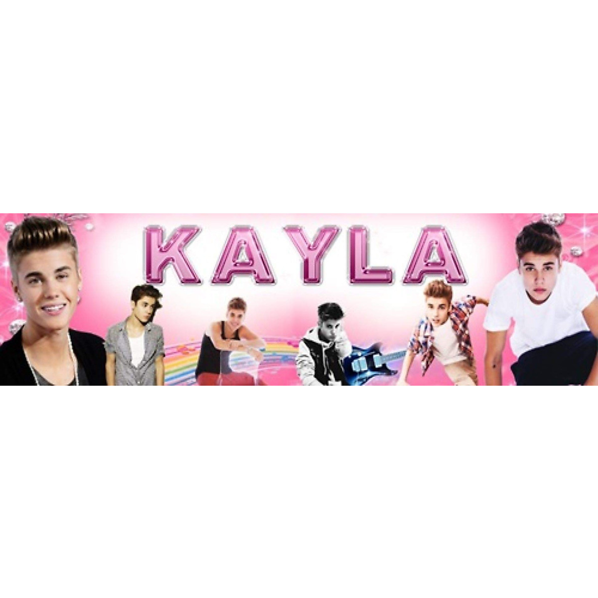 Justins Biebers #1-8.5"x30" Personalized Name Poster, Customize Name Sign, Birthday Party Banner