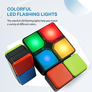 4-in-1Electronic Memory & Brain Game | Handheld Game for Kids | STEM Toy for Kids Boys and Girls | Changeable Colors Speed Cube Novelty Puzzle | Fun Gift Toy for Kids Ages 6-12 Years Old | Fidget toys