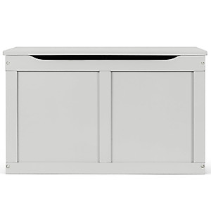Costzon Kids Wooden Toy Box, Children Storage Chest & Bench with Flip Top Lid, Hinges, Wooden Toy Chest Storage Organizer Large Trunk for Kids Room Playroom Nursery (Grey)
