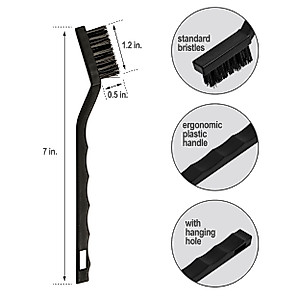 6Pcs Wire Brush Set, Stainless Steel/ Brass/ Nylon Bristle Brushes for Cleaning Rust, Scratch Wire Brushes for Cleaning Welding Slag, Paint and Dirt Removal