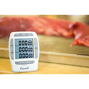 San Jamar Four Event Digital Timer, LCD Display, Black