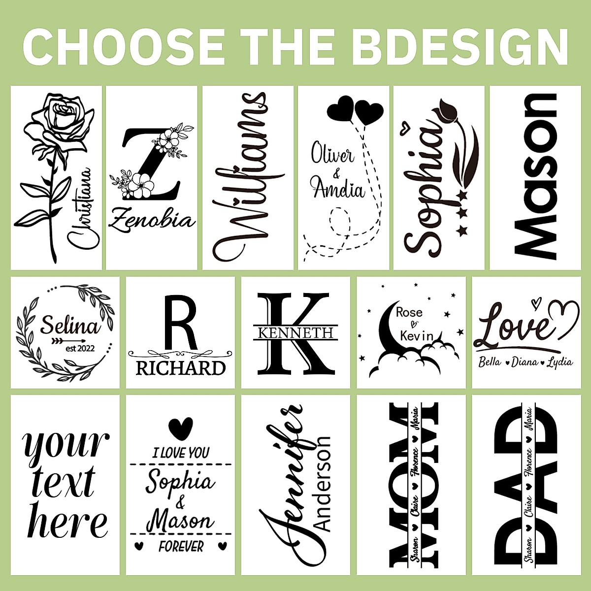 Petalsun Personalized Tumbler with Names, Custom Travel Coffee Tumbler - 16 Designs, 10 Colors, 20oz tumbler with lid and straw, Personalized Birthday Gifts for Mom Women Men Anniversary