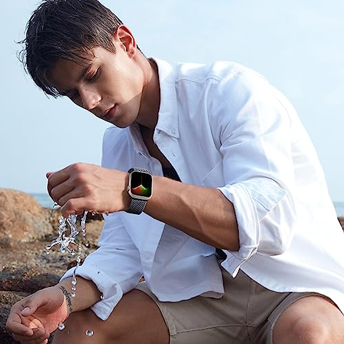 Getino 10 Pack Braided Stretchy Compatible with Apple Watch Band Women 38mm 40mm 41mm 42mm 44mm 45mm 46mm 49mm, Sport Nylon Elastic Solo Loop iWatch Strap Men for iWatch Ultra 2 SE Series 10 9 8 7 6 5