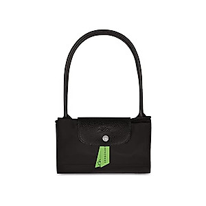 Longchamp 'Medium 'Le Pliage Green' Nylon Tote Shoulder Bag, Black