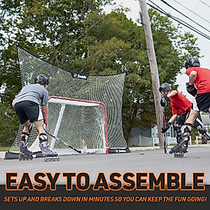 Franklin Sports NHL Hockey Goal Backstop Net - Fibertech Street Hockey Sports Backstop Netting - Large Size Target Net - 12' x 7',Black