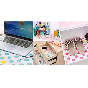 VOSAREA Waterproof Shelf Liner Moistureproof Drawer Liner for Kitchen Cabinet Cupboard Shelves (Blue Dot)