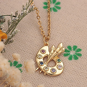 AHAETH Artist Gift Ideas Necklaces For Women Teen Adults Painter Xmas Ornament Painting Lover Necklaces Artist Necklace