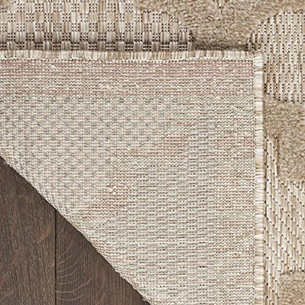 Nourison Easy Care Moroccan Natural Beige 5' x 7' Area -Rug, Trellis, Easy -Cleaning, Non Shedding, Bed Room, Living Room, Dining Room, Backyard, Deck, Patio (5x7)