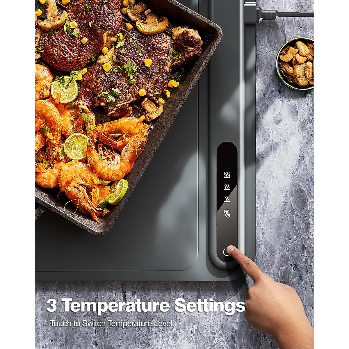 iTRUSOU Electric Warming Tray - Full Surface Heating,Rollable & Portable,Premium Silicone Nano-Material,3 Temperature Settings,Auto Shut-Off -Versatile Food Warmer for Gatherings,Parties,Everyday Use