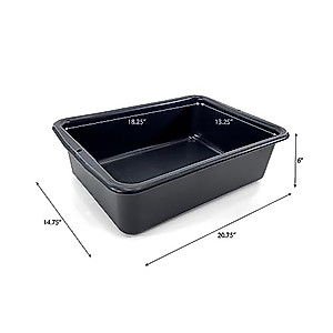 Bus Tub Large Commercial | Bus Box 20" x 15" x 6" | Dark Gray Polypropylene Plastic. (4 Pack)